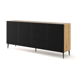H&ouml;ffner Sideboard &brvbar; schwarz &brvbar; Ma&szlig;e (cm): B: 200 H: 87 &raquo; H&ouml;ffner