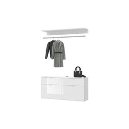 H&ouml;ffner Garderobenset Projekt X &brvbar; wei&szlig; &brvbar; Ma&szlig;e (cm): B: 121 H: 62 T: 34.0 &raquo; H&ouml;ffner