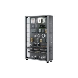 H&ouml;ffner Vitrine Lumo &brvbar; silber &brvbar; Ma&szlig;e (cm): B: 59 H: 90 T: 18.0 &raquo; H&ouml;ffner