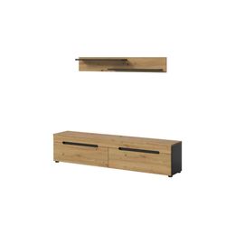 H&ouml;ffner Wohnwand &brvbar; grau &brvbar; Ma&szlig;e (cm): B: 170 H: 38 &raquo; H&ouml;ffner