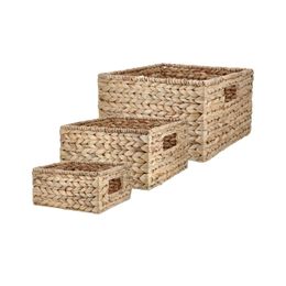 H&ouml;ffner Aufbewahrungskorb 3er Set &brvbar; braun &brvbar; Wasserhyazinthe,Metall &brvbar; Ma&szlig;e (cm): B: 30 H: 18 T: 30.0 &raquo; H&ouml;ffner