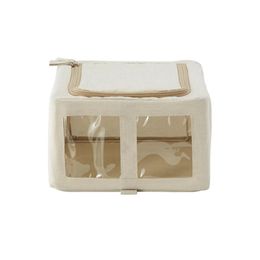 H&ouml;ffner Aufbewahrungsbox mit Fenster &brvbar; beige &brvbar; Polyester,Metall &brvbar; Ma&szlig;e (cm): B: 35 H: 15 T: 25.0 &raquo; H&ouml;ffner