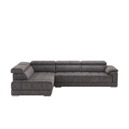 U.N.O uno Ecksofa Mikrofaser Isabeli &brvbar; grau &brvbar; Ma&szlig;e (cm): B: 299 H: 72 T: 211.0 &raquo; H&ouml;ffner