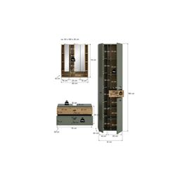 H&ouml;ffner Badkombination &brvbar; gr&uuml;n &brvbar; Ma&szlig;e (cm): B: 141 H: 191 &raquo; H&ouml;ffner