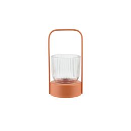 HOME STORY Windlicht orange Eisen,Glas Ma&szlig;e (cm): H: 20 &Oslash;: 10.5 &raquo; H&ouml;ffner