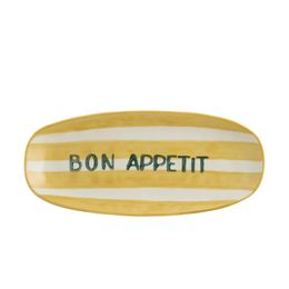 HOME STORY Dekoteller &brvbar; gelb &brvbar; Steinzeug &brvbar; Ma&szlig;e (cm): B: 13,1 H: 3,2 &raquo; H&ouml;ffner