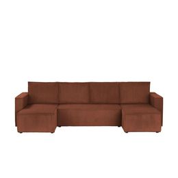U.N.O uno Wohnlandschaft mit Schlaffuntion Cleo &brvbar; rot &brvbar; Ma&szlig;e (cm): B: 296 H: 88 T: 148.0 &raquo; H&ouml;ffner
