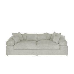 Smart Big Sofa in modernem Cord Lianea &brvbar; grau &brvbar; Ma&szlig;e (cm): B: 260 H: 86 T: 133.0 &raquo; H&ouml;ffner
