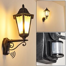 hofstein Lignac Au&szlig;enwandleuchte Schwarz, Silber, 1-flammig