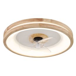 Globo Gatian Deckenventilator LED Dunkelbraun, Wei&szlig;, 1-flammig, Fernbedienung