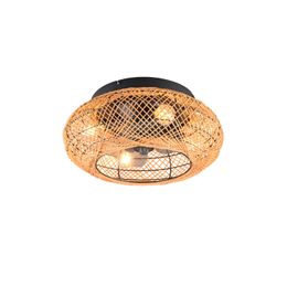 REALITY LILLESAND Deckenventilator Schwarz, 4-flammig, Fernbedienung