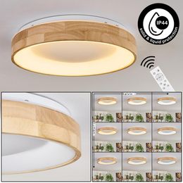 hofstein Lockeby Deckenleuchte LED Naturfarben, Wei&szlig;, 1-flammig, Fernbedienung