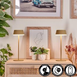 hofstein Romdrup Tischleuchte 2-er Set LED Sandfarben, 1-flammig