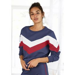 H.I.S. H.I.S Sweatshirt mehrfarbig Gr. 32/34 f&uuml;r Damen. Rundhals und Logodruck, Logoschriftzug. Bequem. Nachhaltig.