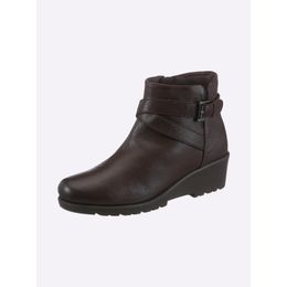 Heine Keilstiefelette, Braun, Gr. 37, Damen, Stiefeletten, Material: Rindsleder
