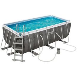 Bestway Poolset, Wei&szlig;, Grau, Blau, Kunststoff, Metall, 201x122x412 cm, Freizeit, Pools und Wasserspa&szlig;, Pools, Aufstellpools