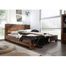 Bett Sheesham 180x200x90 braun lackiert METRO LIFE #137