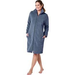Plantier Damen Damenbademantel mittelblau-meliert Gr&ouml;&szlig;e 36/38