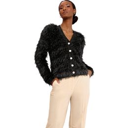 CR&Eacute;ATION L Damen Strickjacke mit Glitzergarn schwarz Gr&ouml;&szlig;e 36