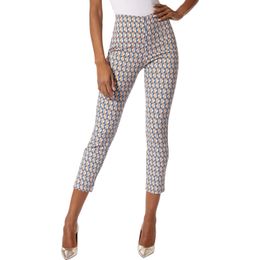 CR&Eacute;ATION L Damen Bengalinhose mit Rundum-Dehnbund camel-bleu-bedruckt Gr&ouml;&szlig;e 18