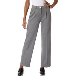 CR&Eacute;ATION L Damen Jerseyhose mit modisch weiten Beinen grau-anthrazit-gemustert Gr&ouml;&szlig;e 38