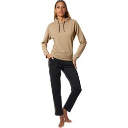 Plantier Damen Hausanzug camel-schwarz Gr&ouml;&szlig;e 36/38