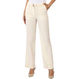 CR&Eacute;ATION L Damen Wollhose inklusive Stoffg&uuml;rtel champagner Gr&ouml;&szlig;e 40