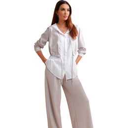 Heine Damen Langarmbluse im 2-in-1-Look ecru-hellgrau Gr&ouml;&szlig;e 38