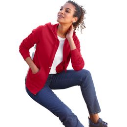 CR&Eacute;ATION L Damen Sweatjacke mit K&auml;nguru-Taschen rot Gr&ouml;&szlig;e 40
