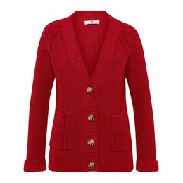 Peter Hahn - Strickjacke mit V-Ausschnitt, rot, Gr. 52 / XXL - Baumwolle