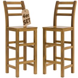 Casaria Barhocker 4er-Set Akazienholz