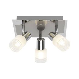 Brilliant Lampe Lea LED Spotrondell 3flg eisen/chrom/wei&szlig; 3x LED-D45, E14, 4W LED-Tropfenlampe inklusive, (450lm, 2700K) Energiesparend und langlebig durch LED-Einsatz
