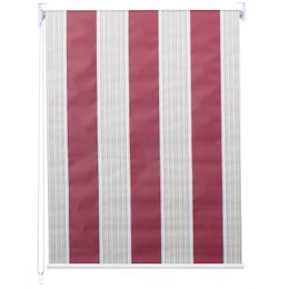 Rollo MCW-D52, Fensterrollo Seitenzugrollo Jalousie, Sonnenschutz Verdunkelung blickdicht 60x160cm ~ rot/wei&szlig;/beige