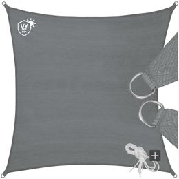 TecTake&reg; Sonnensegel, rechteckig mit UV-Schutz 50+, wasserabweisend, atmungsaktiv und rei&szlig;fest, inklusive Spannseile