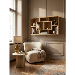 KADIMA DESIGN Wandregal PAOLA MDF Offen Freischwebend Modern, Buche 85x16x48 cm