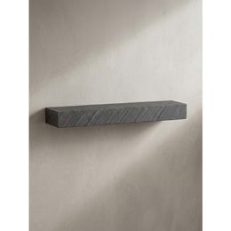 KADIMA DESIGN Wandregal Mango Massivholz Steinoptik Rechteckig Modern, Grau 90x20x10 cm