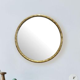 KADIMA DESIGN Wandspiegel Rund Metall Gold 60 cm Klassisches Design