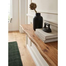 KADIMA DESIGN Wandregal Massivholz Baumkante Landhausstil, Akazie 160x26x4 cm