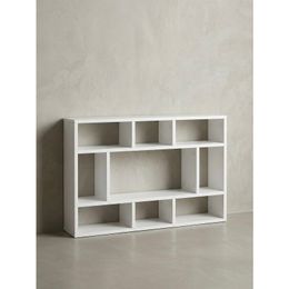 KADIMA DESIGN Wandregal Eiche Holz Freischwebend Modern, Wei&szlig; 75x16x51 cm