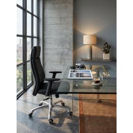KADIMA DESIGN B&uuml;rostuhl Echtleder mit Kopfst&uuml;tze und Wippmechanik Ergonomisch Drehbar PORTO