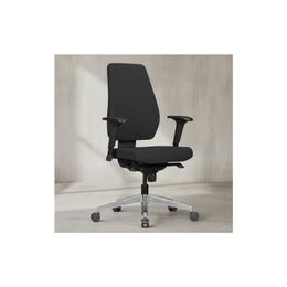 KADIMA DESIGN B&uuml;rostuhl Schwarz Stoff drehbar mit Synchronmechanik und Armlehnen bis 120 kg DARIUS