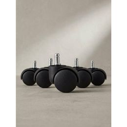 KADIMA DESIGN B&uuml;rostuhlrollen 5er-Set Polyurethan Schwarz &Oslash;50mm 11mm-Stift f&uuml;r Teppichboden