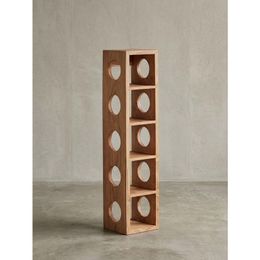 KADIMA DESIGN Weinregal MUMBAI Massivholz mit Ablage Wandmontage Modern, Akazie 15x15x70 cm