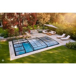 Vorverkauf Pool&uuml;berdachung "Aqualina" aus Aluminium, ca. 8,81 x 4,26 x 0,92 m