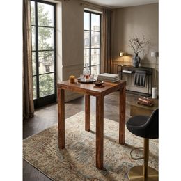 KADIMA DESIGN Bartisch &ndash; Massivholz, 80x80x110 cm, dunkelbraun, Landhaus-Stil