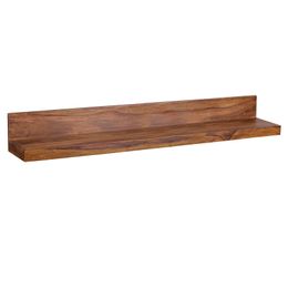 KADIMA DESIGN Wandregal Massivholz Landhausstil 140 cm Naturprodukt