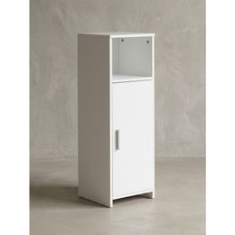 KADIMA DESIGN Badschrank Wei&szlig; 30x95,5x30 cm aus Holz mit T&uuml;r und Ablagefach