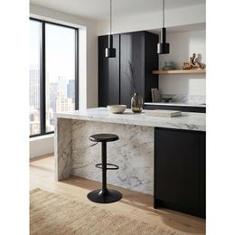 KADIMA DESIGN Barhocker &ndash; Schwarz, Metall, ohne Lehne, h&ouml;henverstellbar 58&ndash;79 cm, drehbar, 100 kg