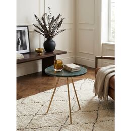 KADIMA DESIGN Beistelltisch &ndash; Echter Marmor Gr&uuml;n Metall Gold 38x38x44 cm