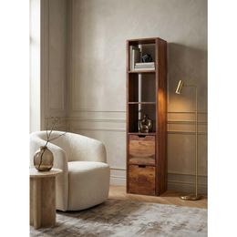 KADIMA DESIGN Wandregal Massivholz Modern Stil 35x150x30 cm mit Schubladen